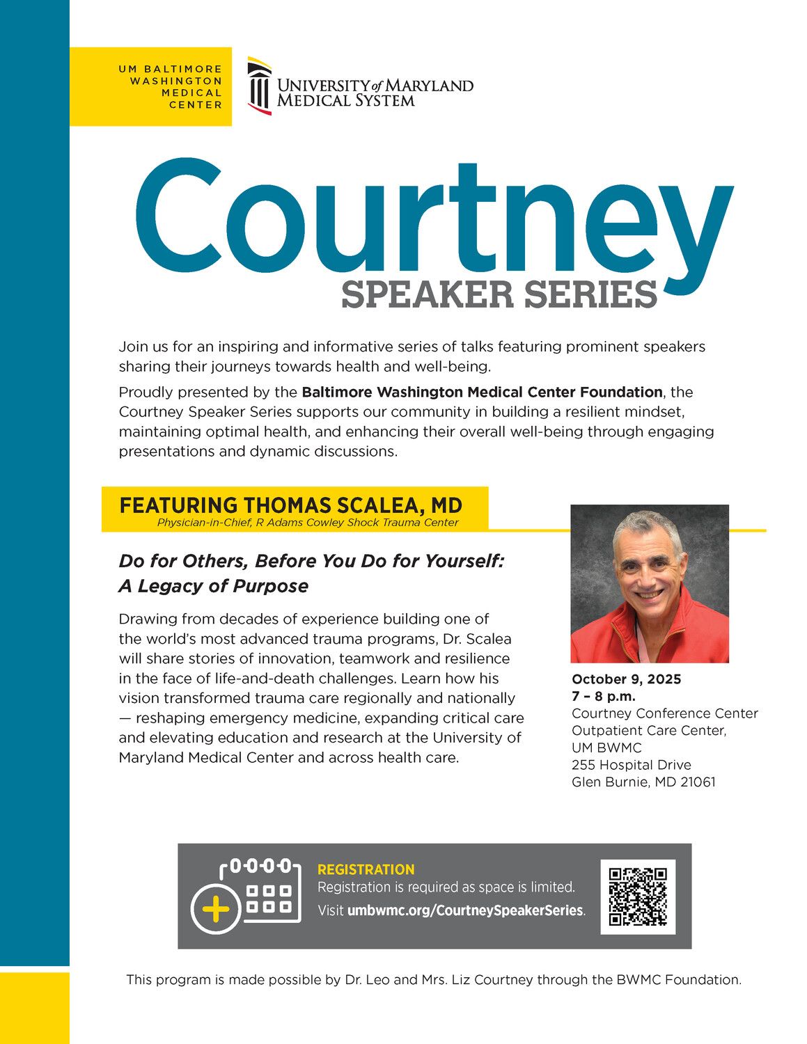 Courtney Speaker Series featuring Dr. Thomas Scalea | Pasadena